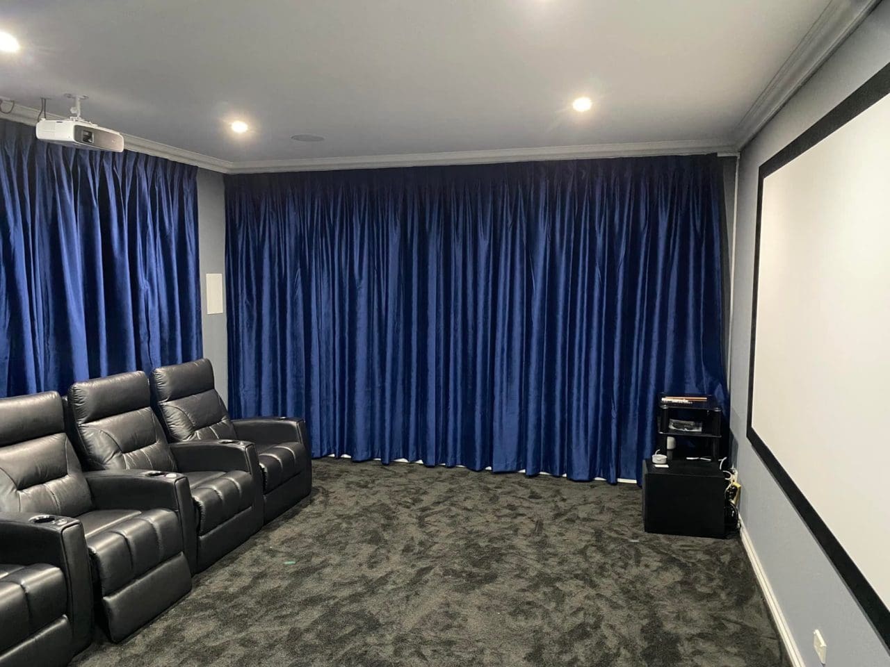 Blue Curtain Cinema Room, Castle Hill | Home Entertainment Solutions